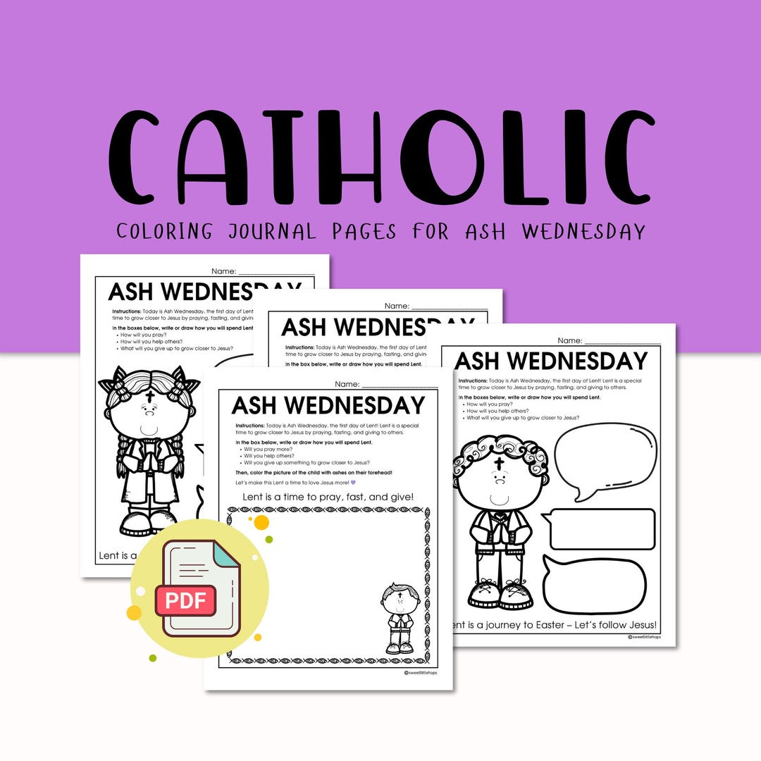 Ash Wednesday Journal Activity – Lent Reflection Pages (PDF Pattern) - Etsy