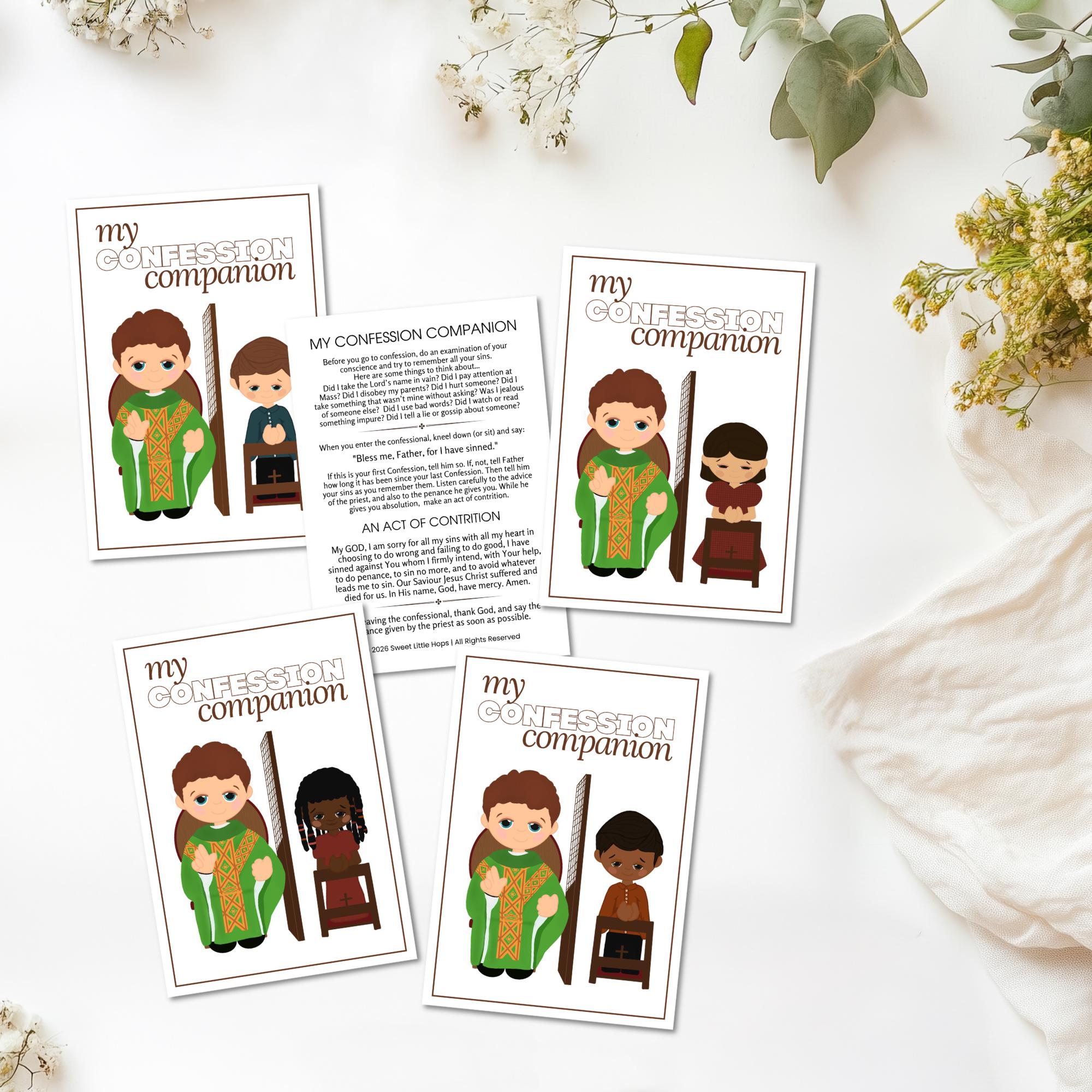 First Confession Companion Cards for Kids | Traditional Catholic Act of ...
