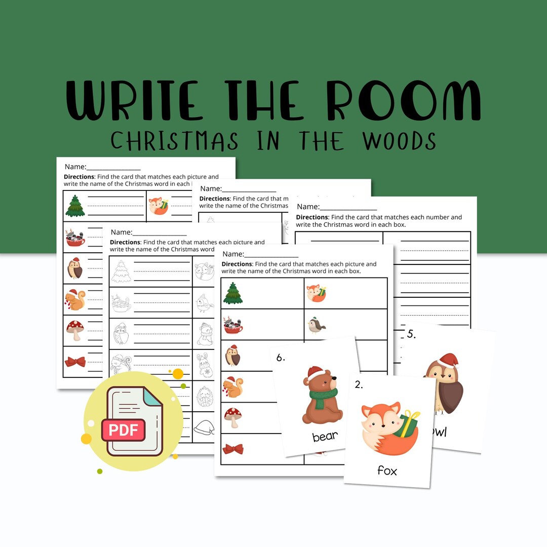 Christmas in the Woods Write the Room | Elementary Activity (PDF ...