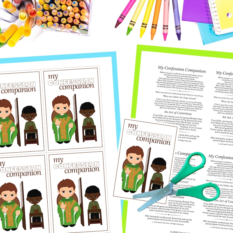 First Confession Companion Cards for Kids | Traditional Catholic Act of ...