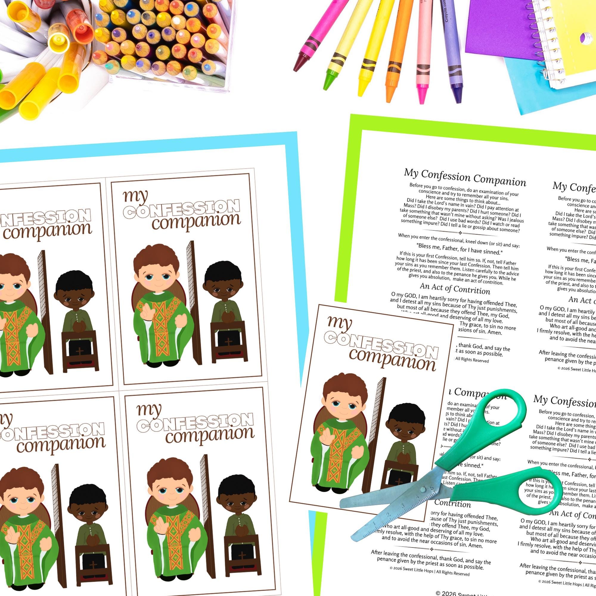 First Confession Companion Cards for Kids | Traditional Catholic Act of ...