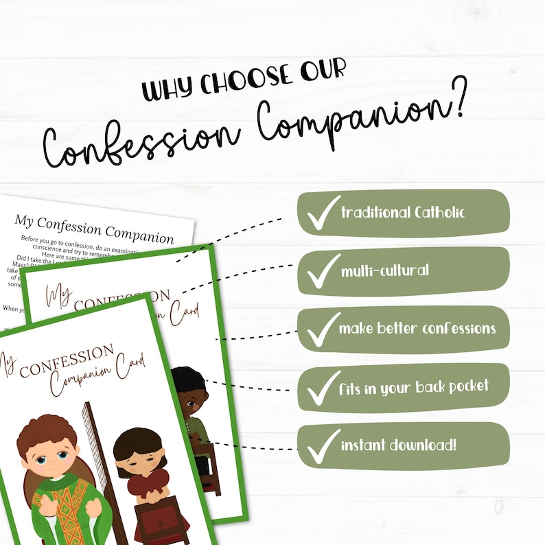 Confession Companion Cards for Kids | Catholic Education | Examination ...