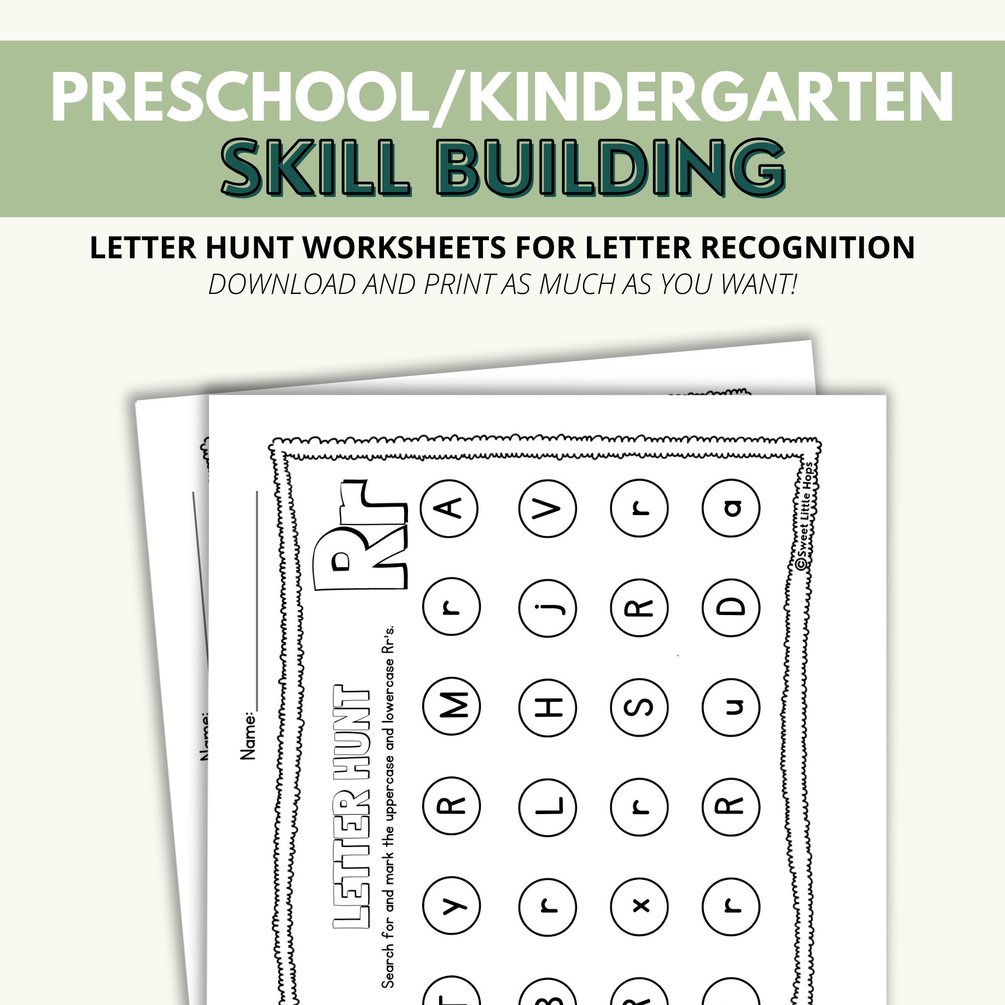 Alphabet Learning Letter Hunt Worksheets Alphabet Worksheets Preschool ...