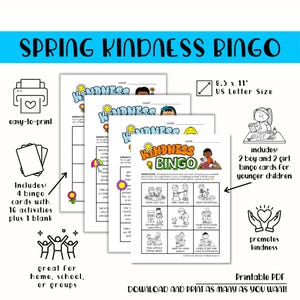 Random Acts of Kindness Bingo Game for Children - Printable Classroom ...