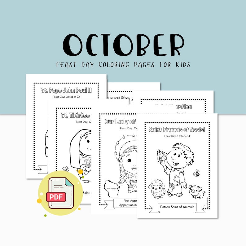 Catholic Coloring Pages for October Feasts | Catholic Education ...