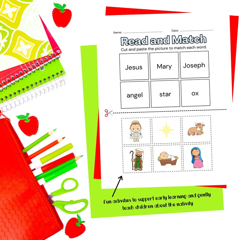 Nativity-themed Preschool Activity Bundle Preschool/kindergarten ...