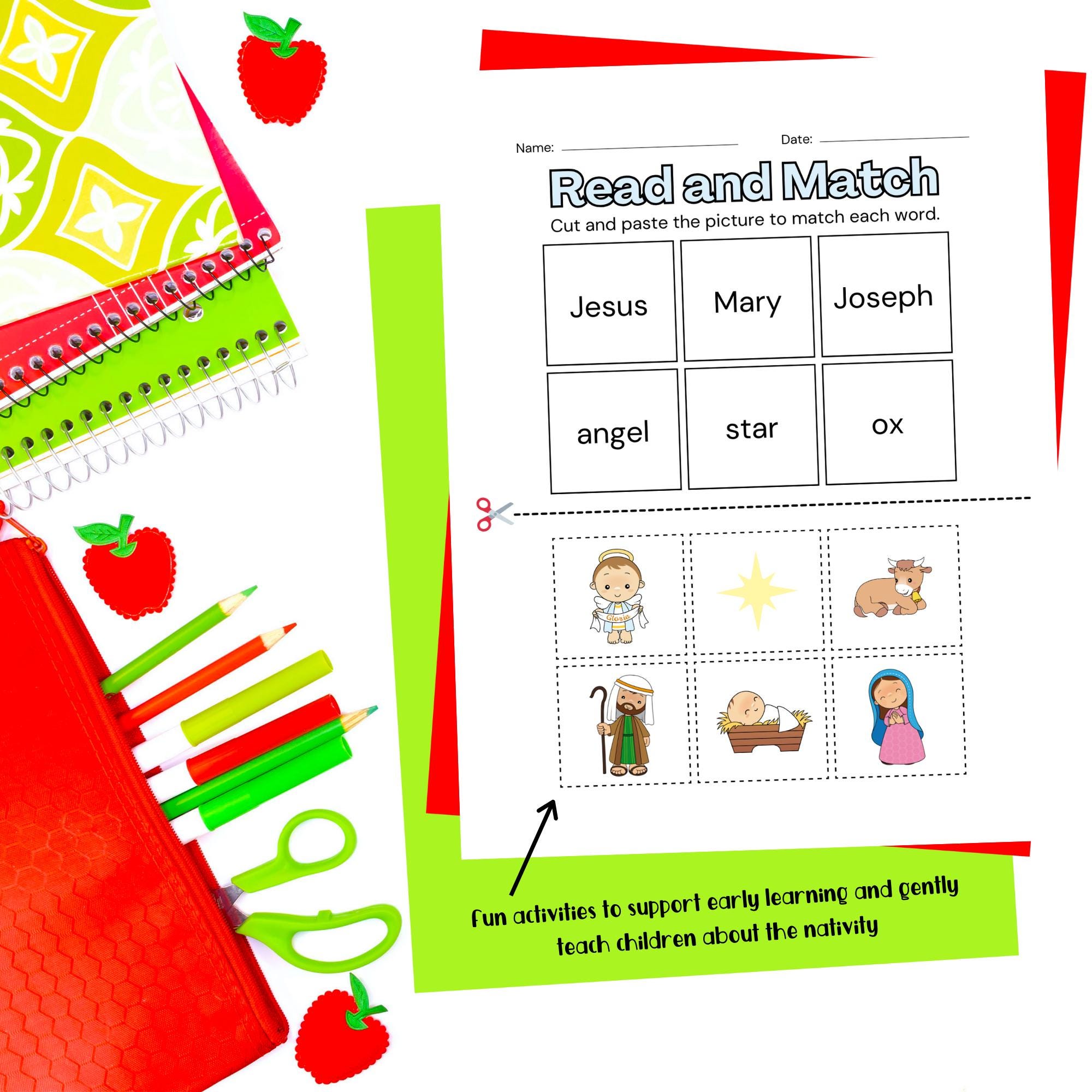 Nativity-themed Preschool Activity Bundle | Preschool/kindergarten ...