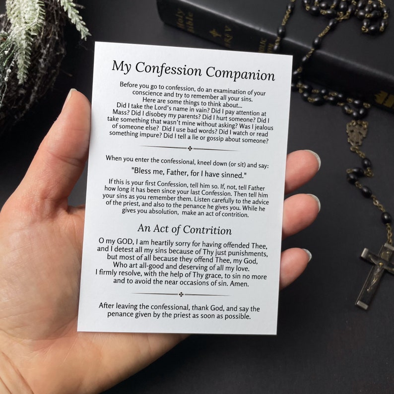 Confession Companion Cards for Kids Catholic Education Examination of ...