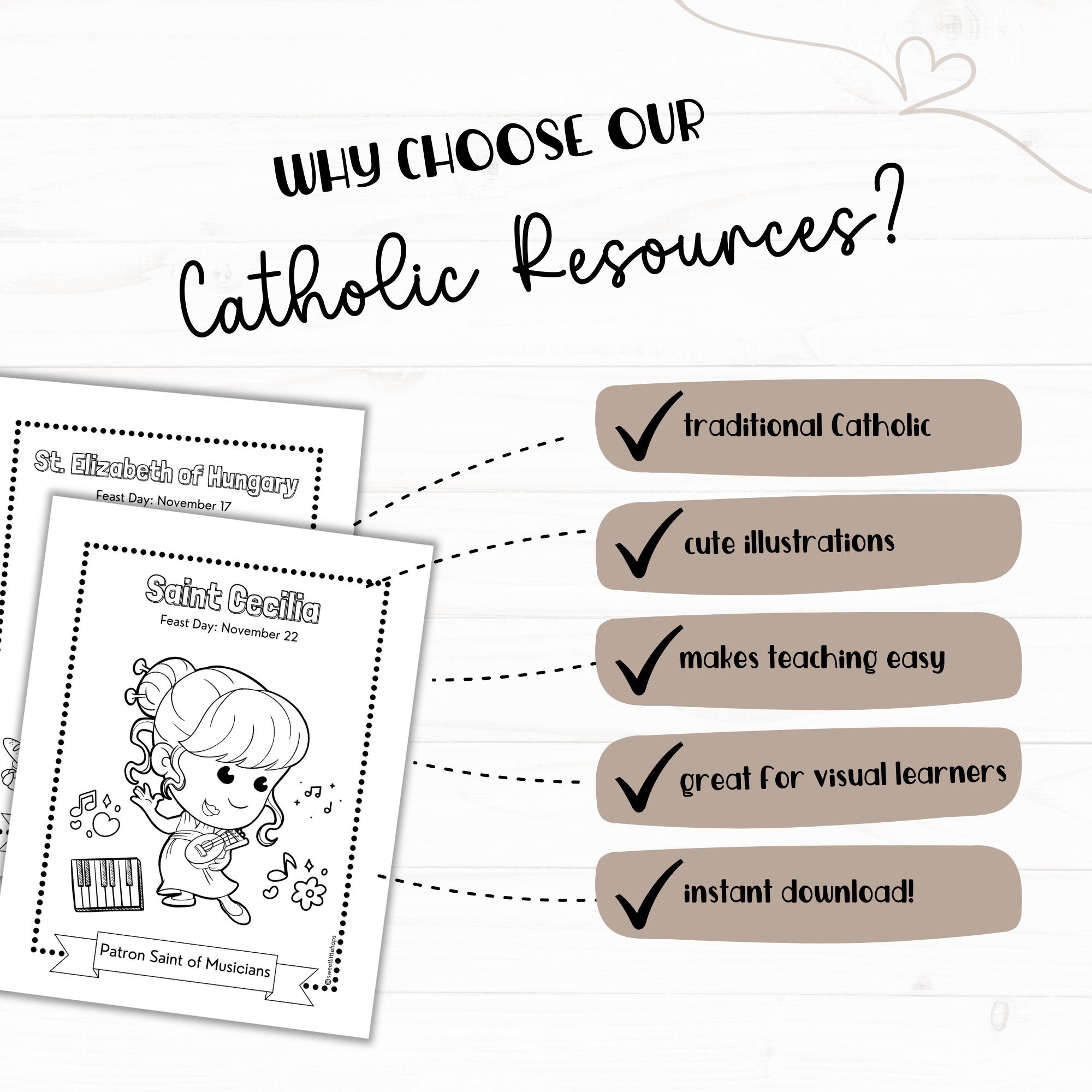 Catholic Coloring Pages | November Feast Days Saints (digital Download ...