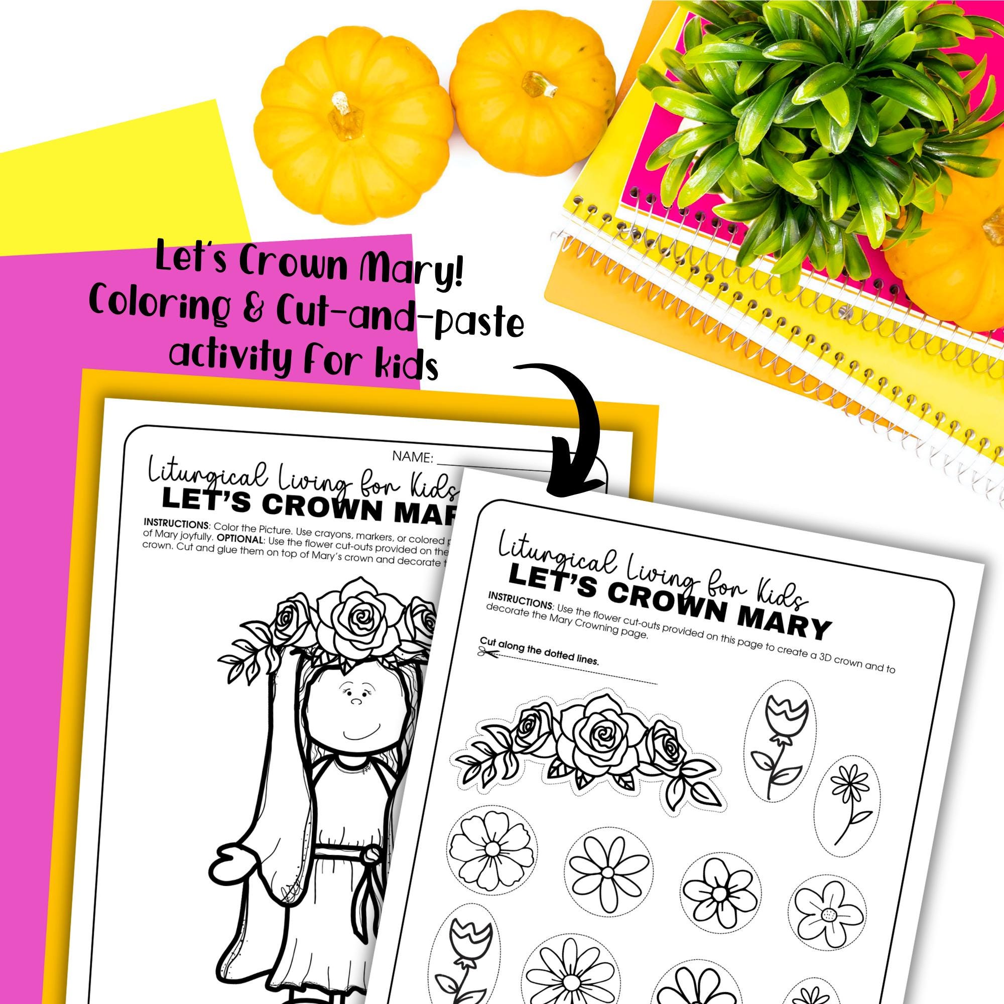 Mary Crowning Activity Pack for Kids | Catholic May Devotion (printable ...