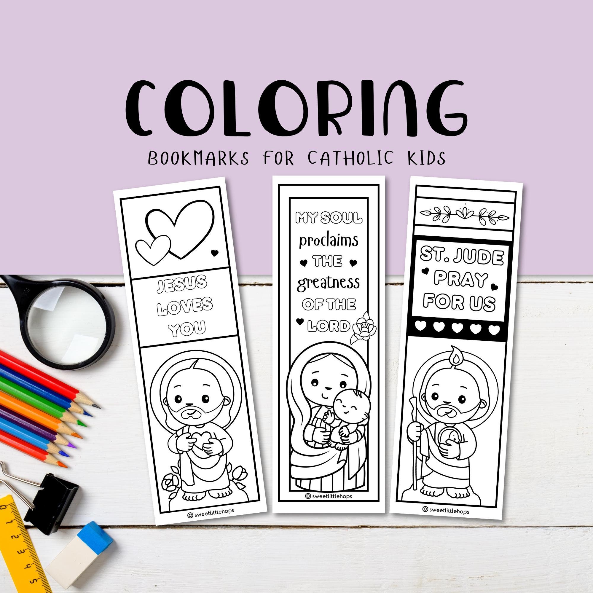 Catholic Coloring Bookmarks for Children | Catholic Religious Education ...