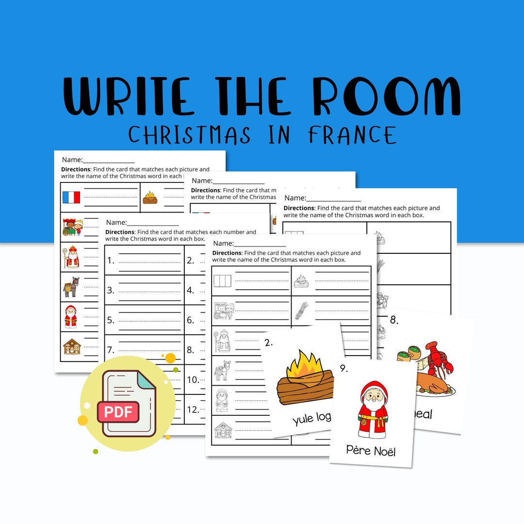 Christmas in France Write the Room Classroom Activity | Elementary ...
