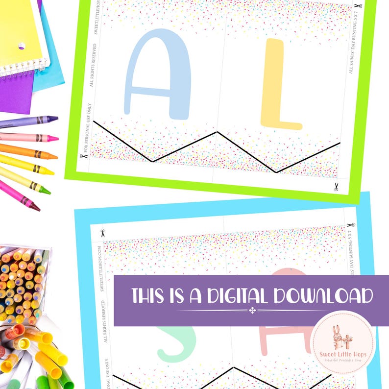All Saints' Day Printable Bunting | Catholic Party Banner (digital ...