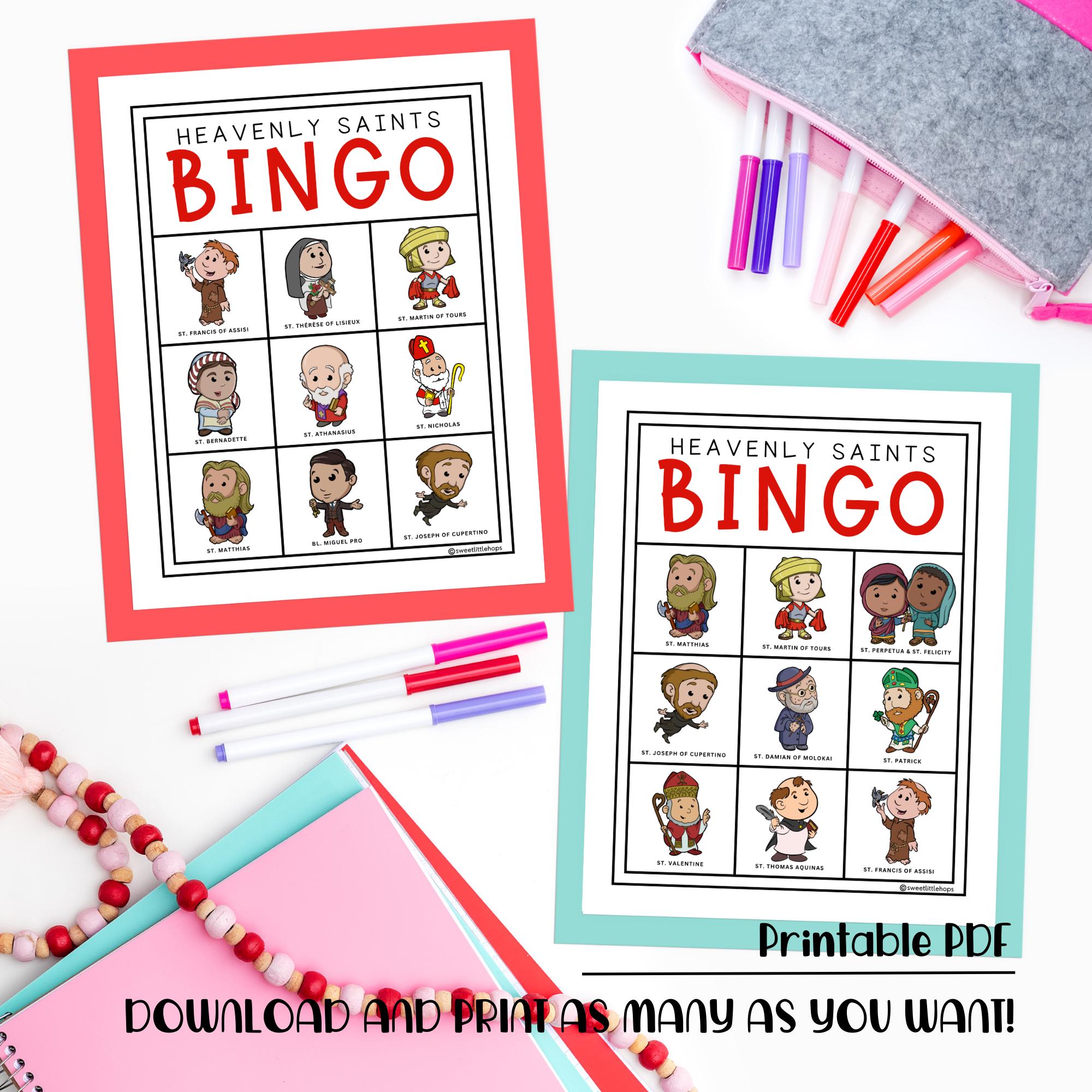 All Saints Day Bingo Game | Catholic Education | Catholic Homeschool ...