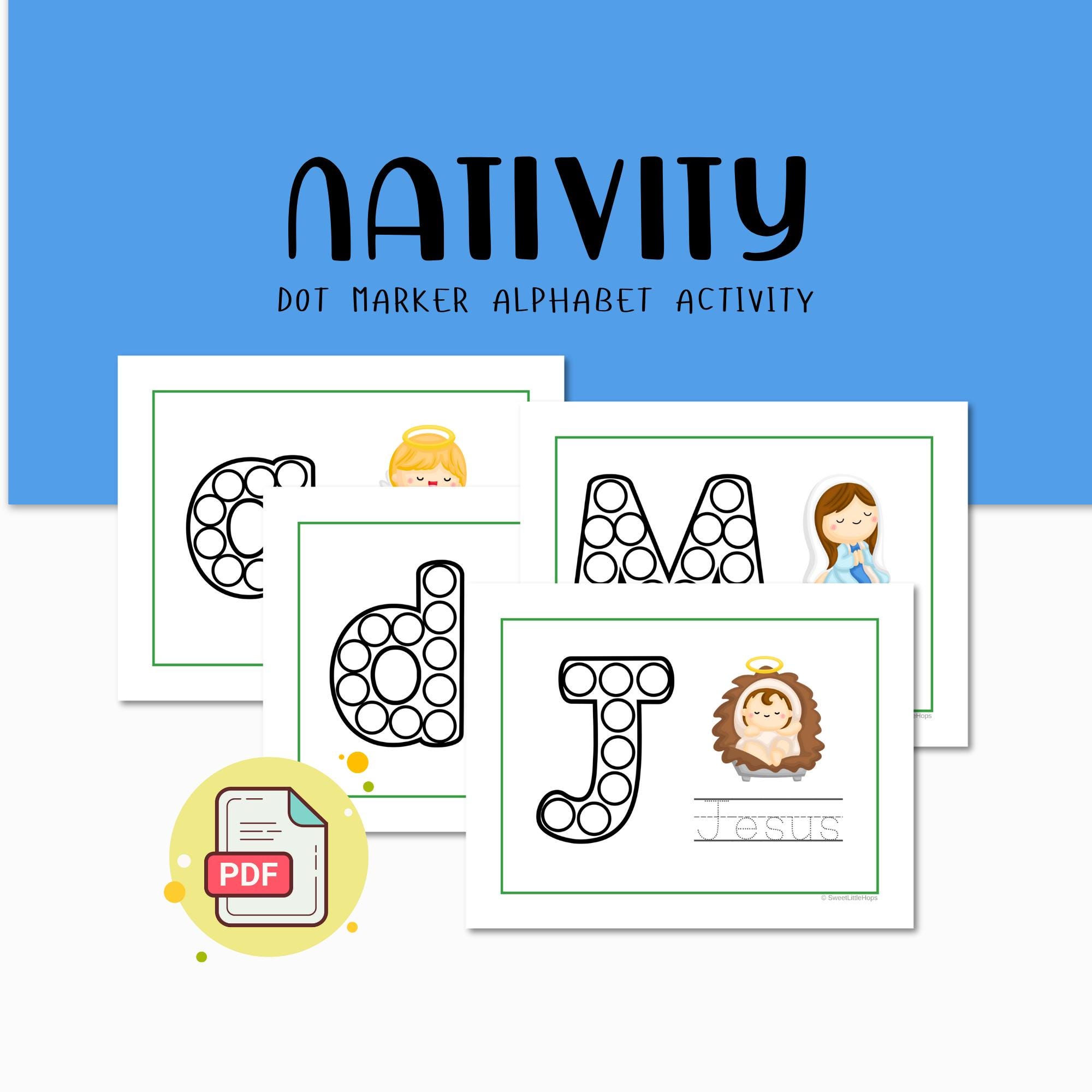 Nativity Dot Marker Activity | Preschool / Kindergarten | Printable ...