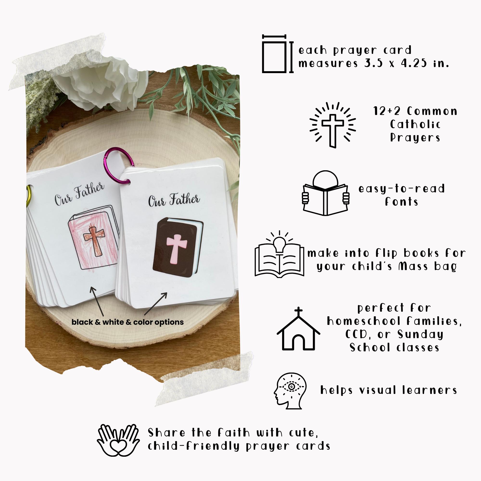 Catholic Prayer Cards for Kids | Catholic Education | Our Father, Hail ...