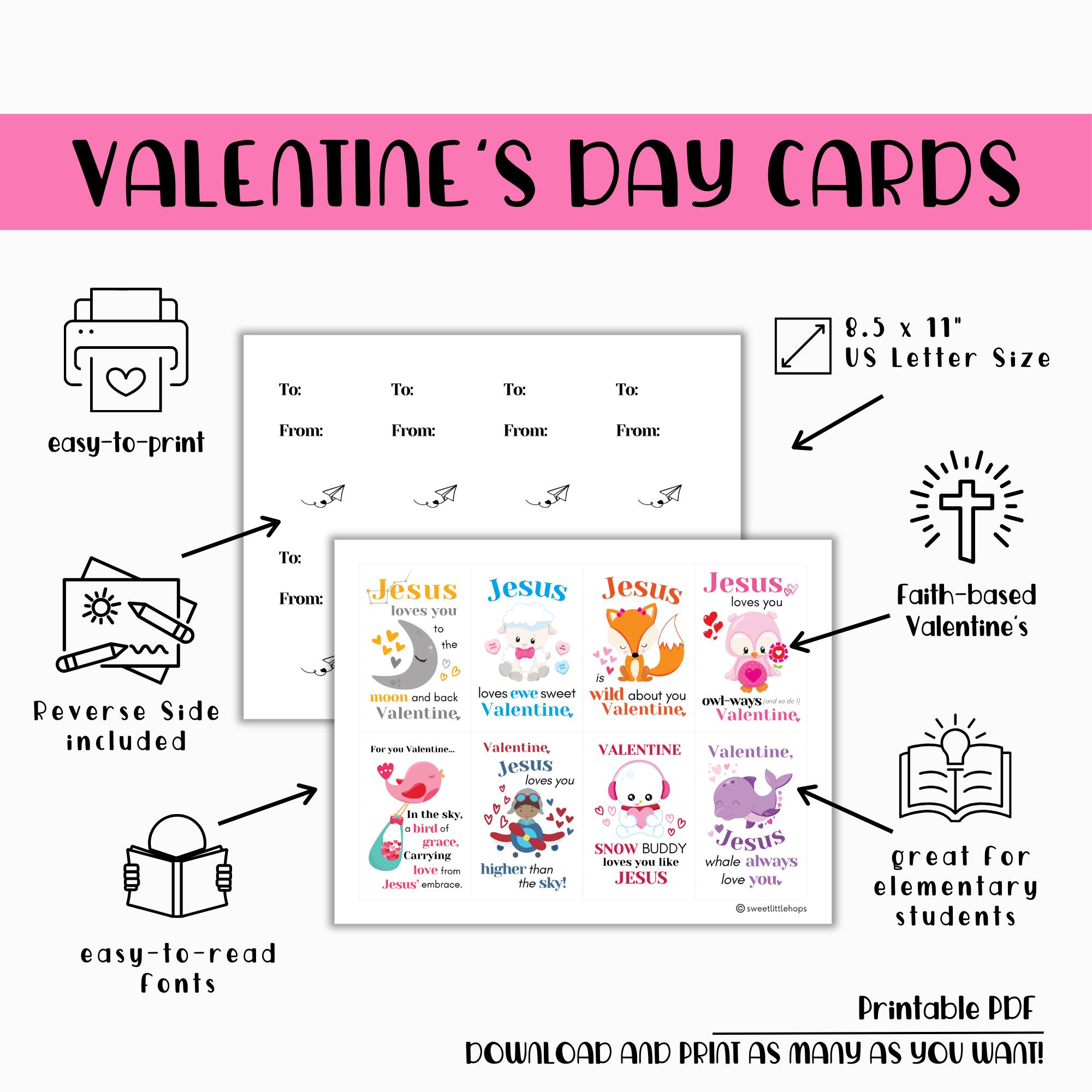 Jesus Loves You Valentine's Cards | Christian Printables (digital ...