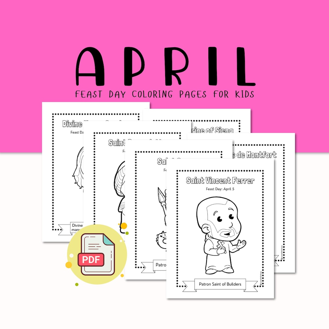 April Feasts Catholic Coloring Pages - Catholic Education - April ...