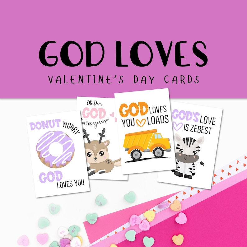 Religious Valentines Day Cards Seasonal Printables God Loves You ...