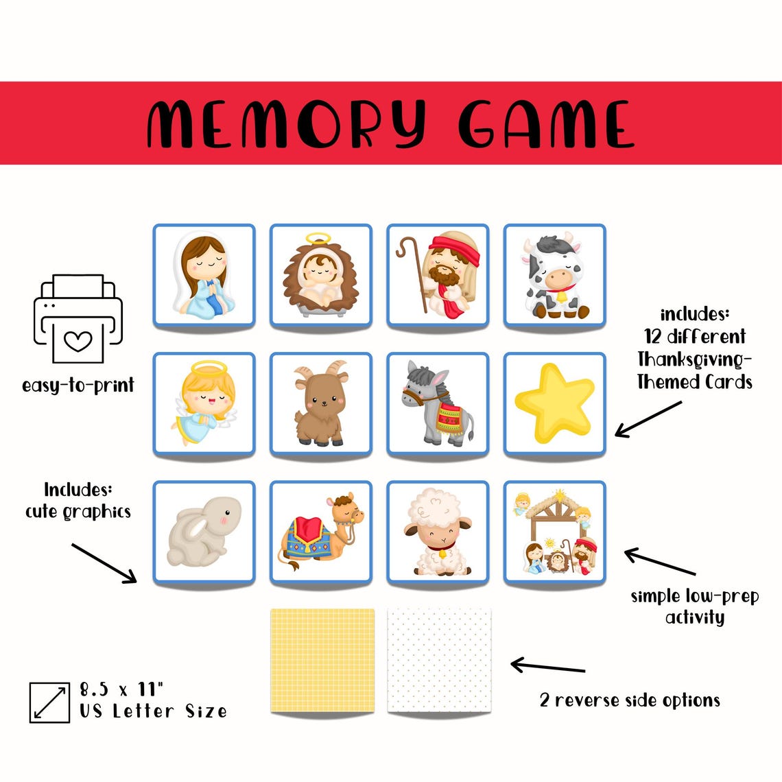 Christmas Nativity Memory Game – Hands-on Learning for Young Children ...