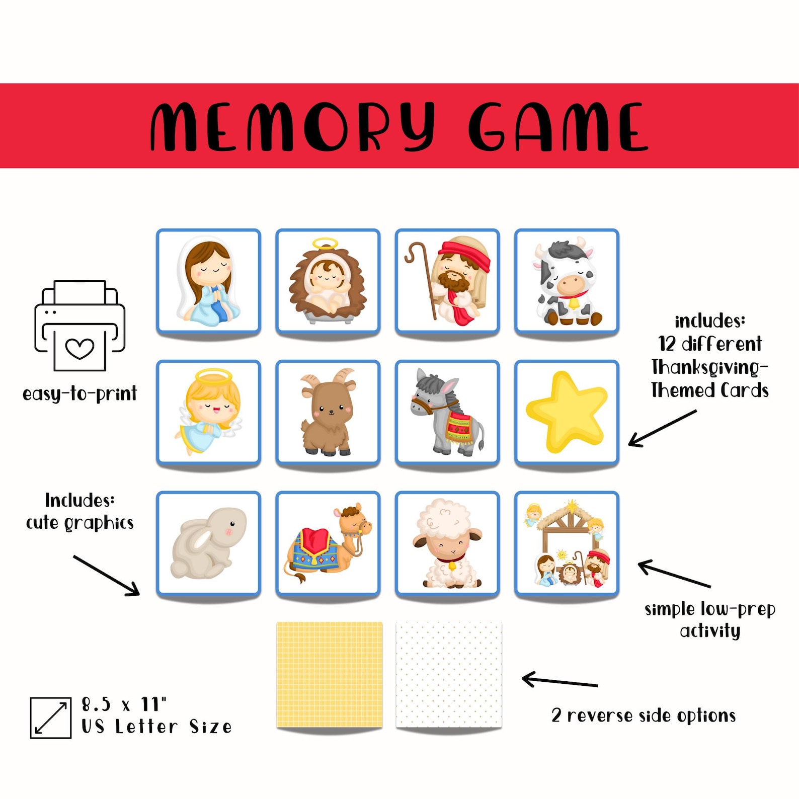 Christmas Nativity Memory Game – Hands-on Learning for Young Children ...