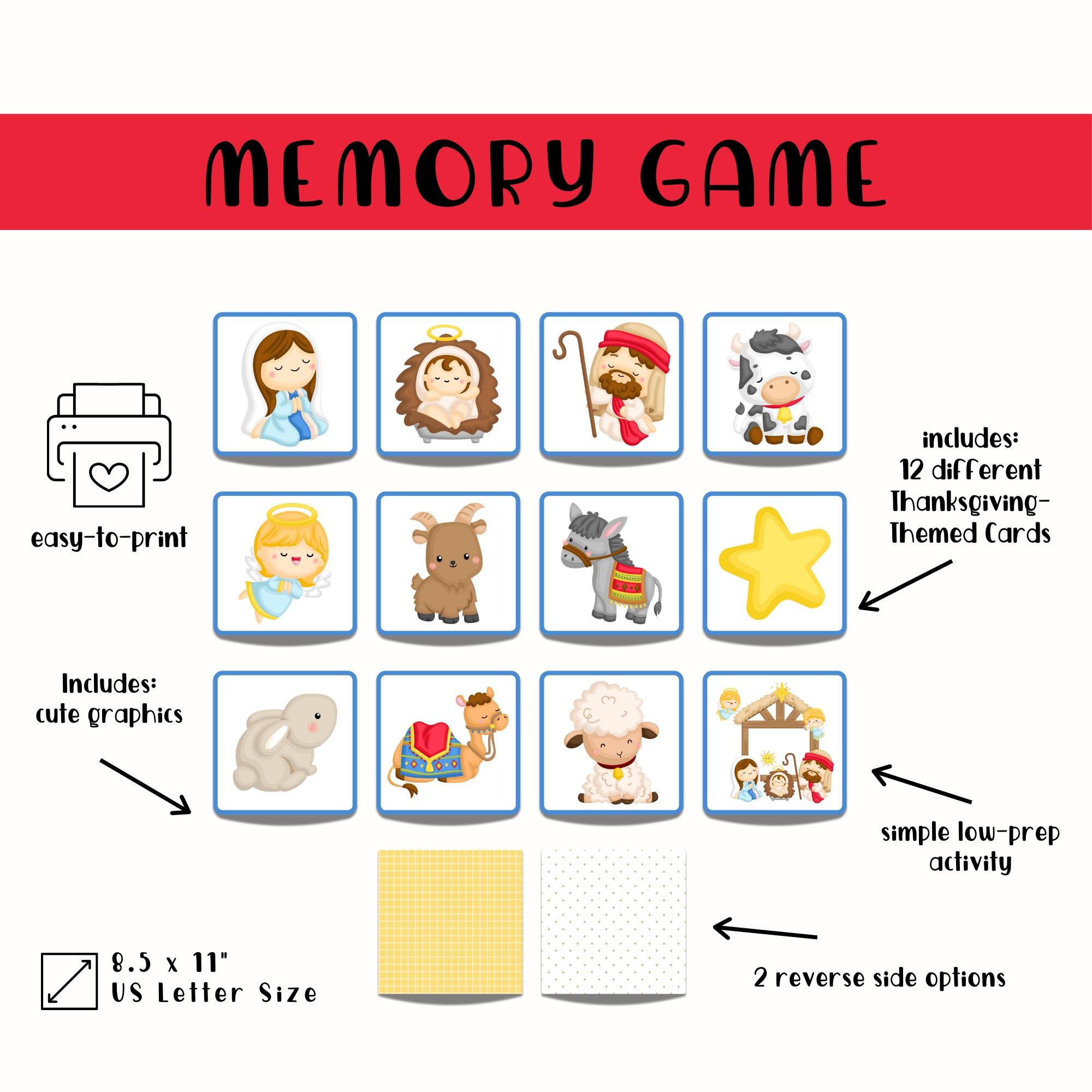 Christmas Nativity Memory Game – Hands-on Learning for Young Children ...