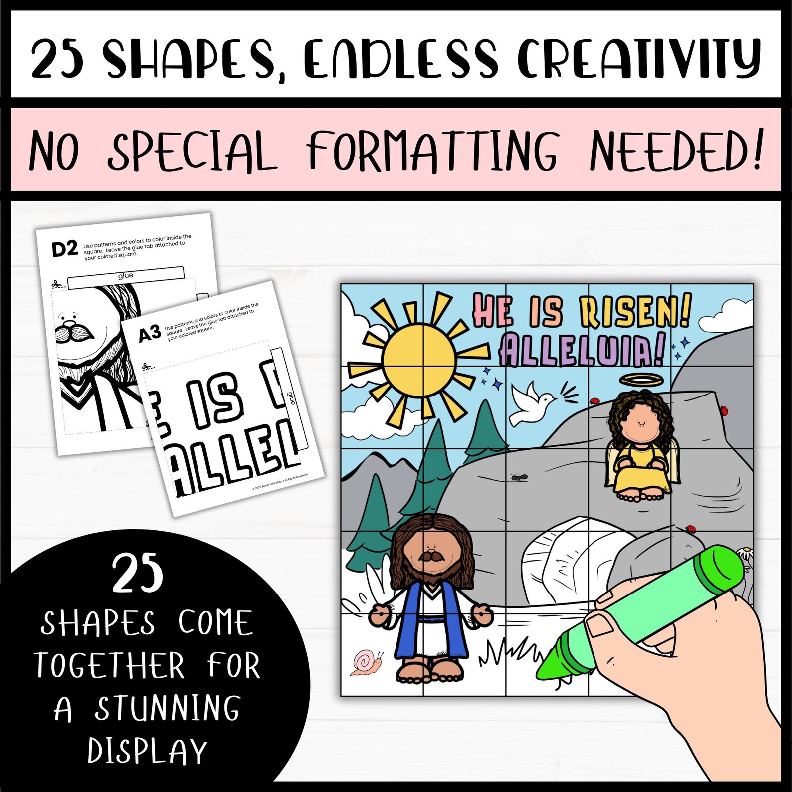 He is Risen Collaborative Poster – Easter Classroom Activity (digital ...