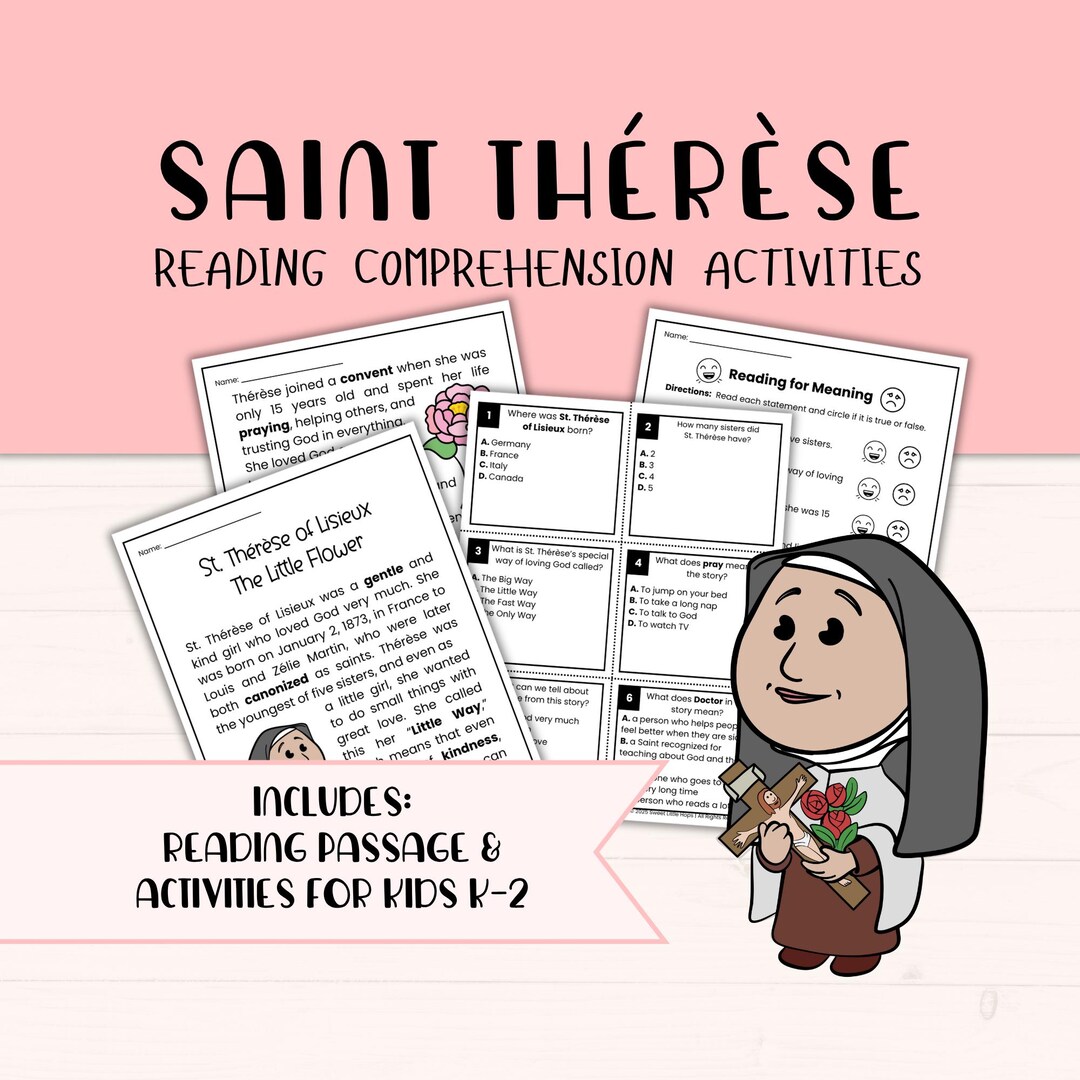 St. Thérèse of Lisieux Activity Pack, Catholic K-2 Reading ...