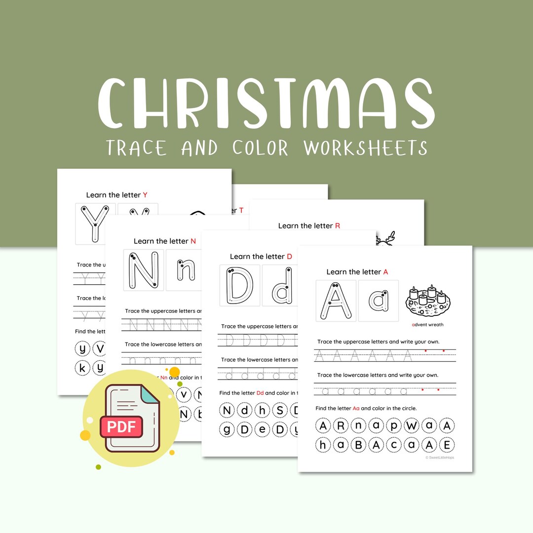 Christmas ABC Tracing Pages for Preschool | Preschool/kindergarten ...