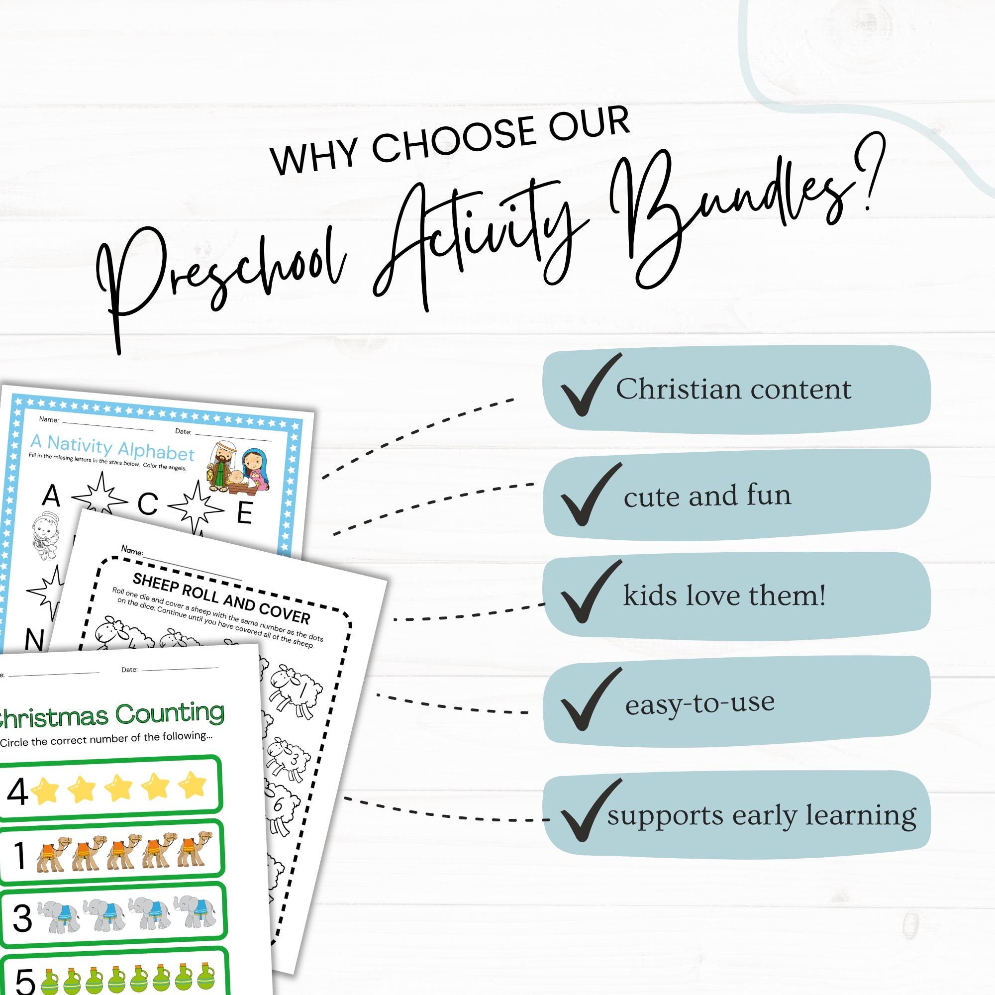 Nativity-themed Preschool Activity Bundle | Preschool/kindergarten ...