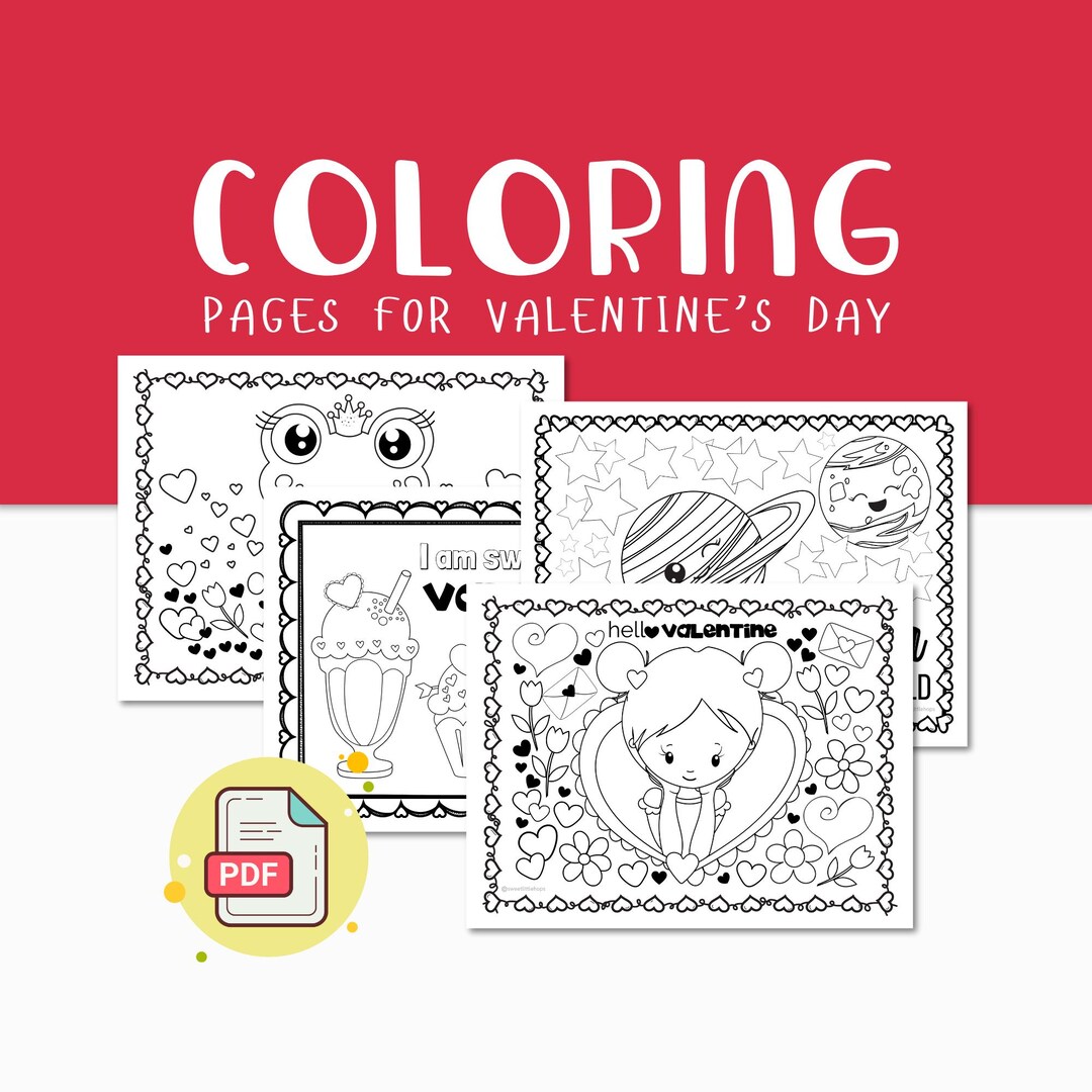 Valentine's Day Coloring Pages | Toddler Printables (digital Download ...