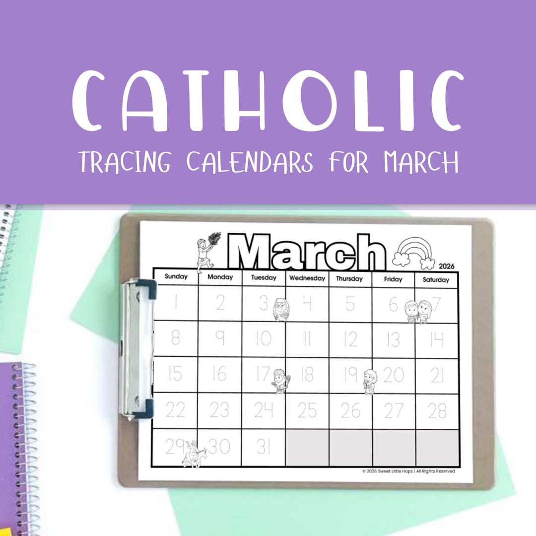 March 2026 Calendar Tracing | Blank + Traceable Numbers | Kindergarten ...