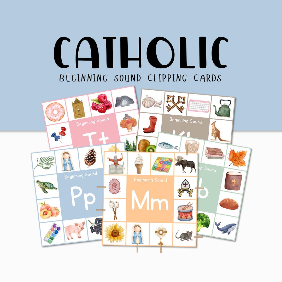Catholic Beginning Sound Cards | Preschool Phonics (digital Download ...