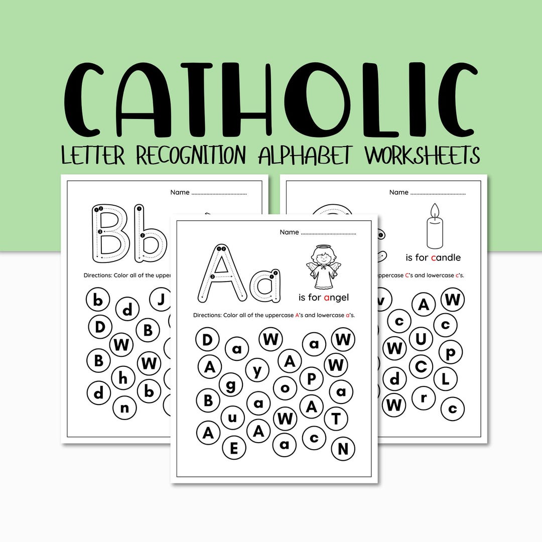 Catholic Alphabet Letter Recognition - Catholic Preschool Letter of the ...