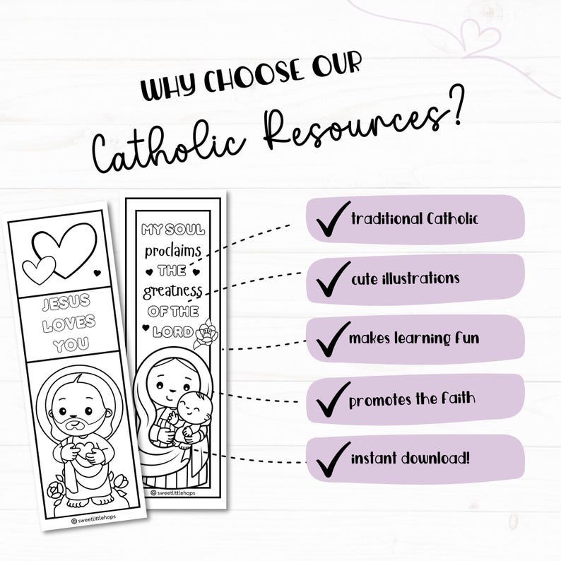 Catholic Coloring Bookmarks for Children | Catholic Religious Education ...