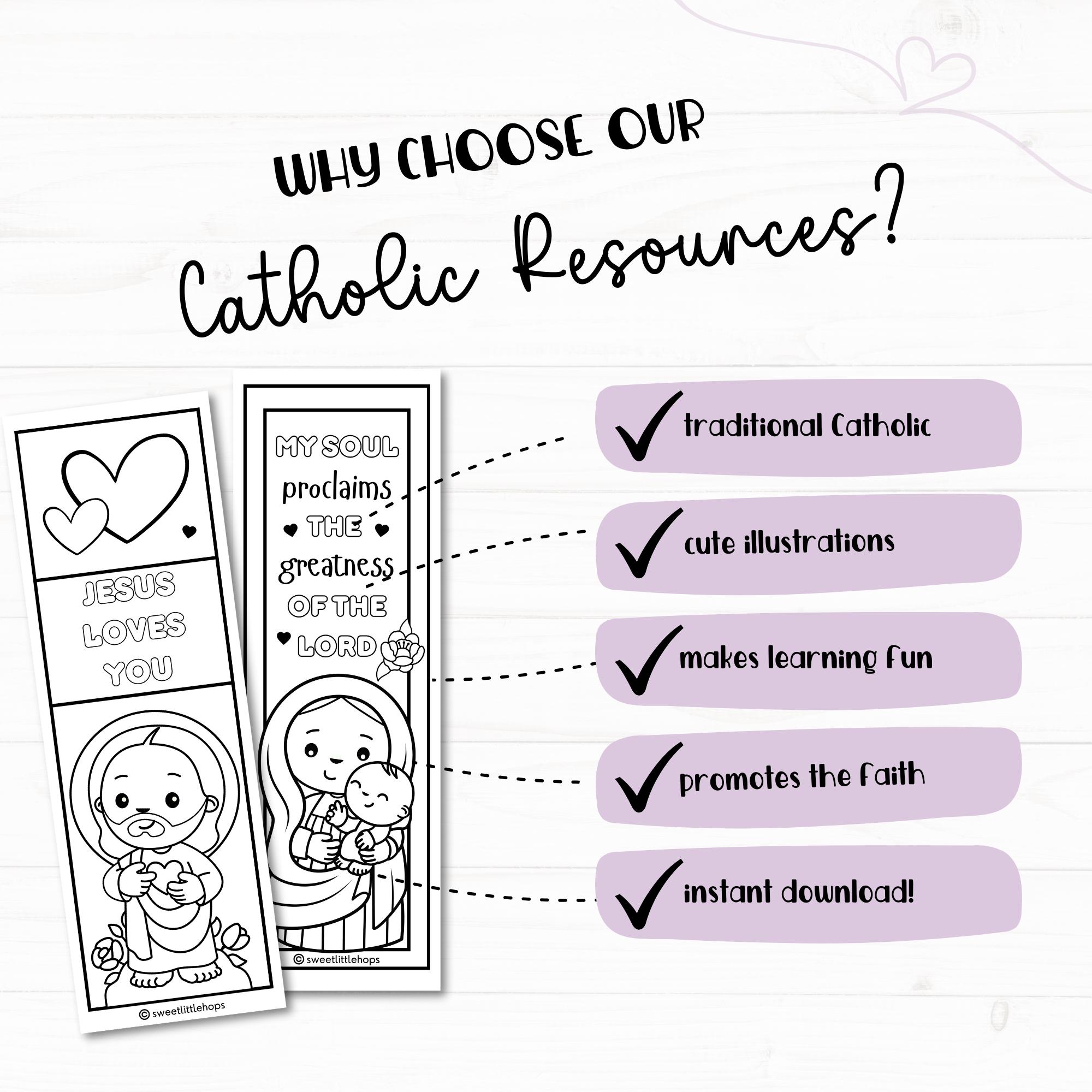 Catholic Coloring Bookmarks for Children | Catholic Religious Education ...