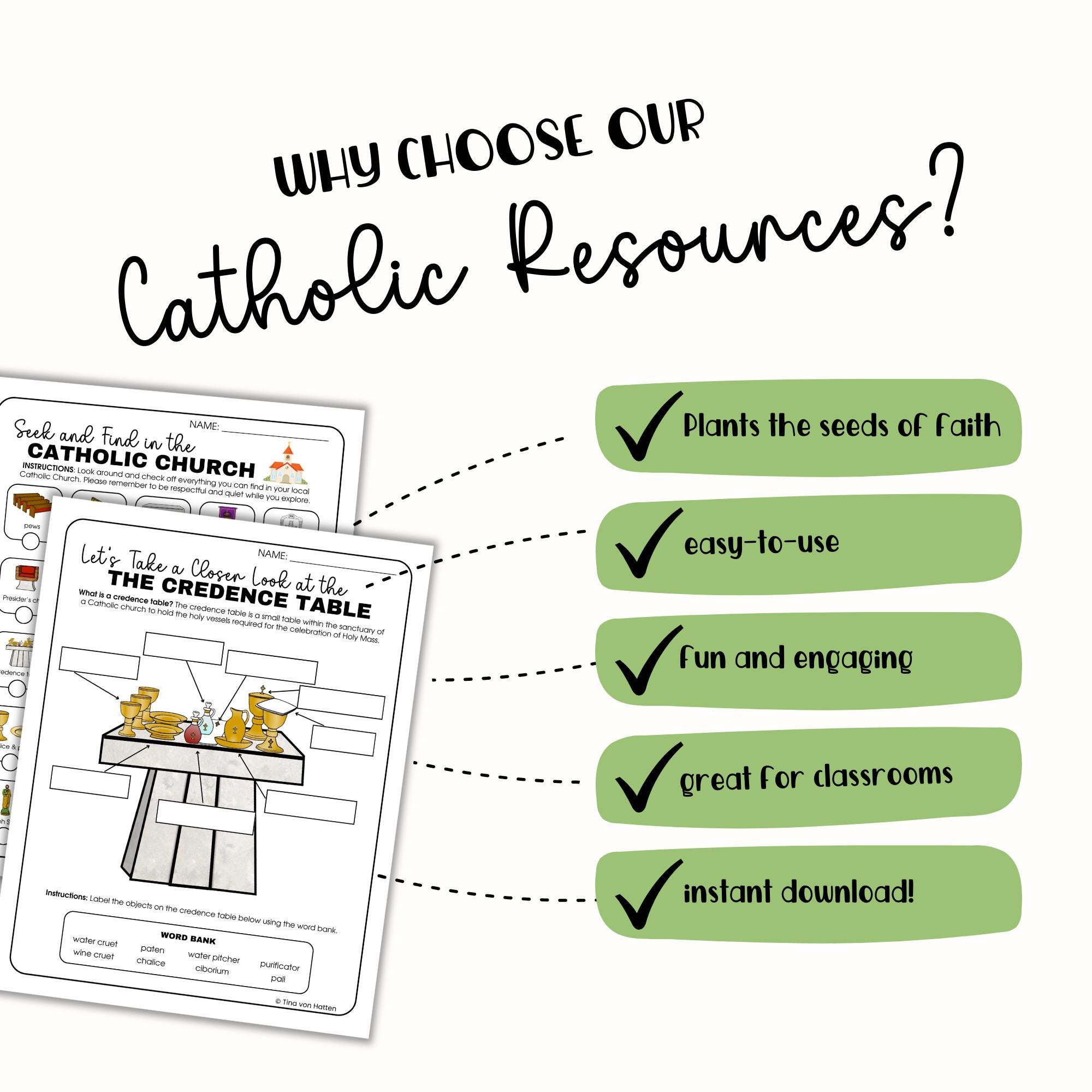 Catholic Church Scavenger Hunt and Credence Table Activities - Catholic ...