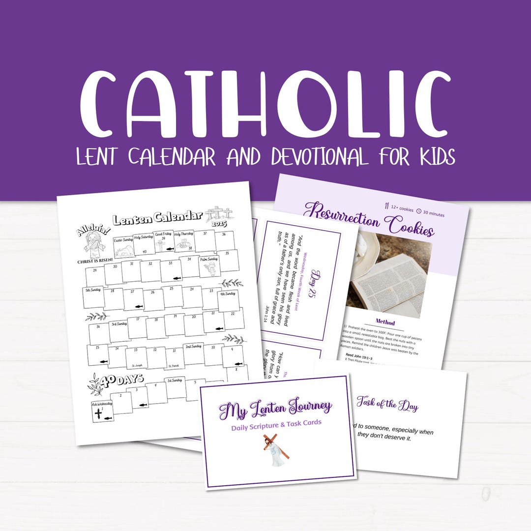 Catholic Lent Devotional - Homeschool Lent Activity - Scripture Cards ...