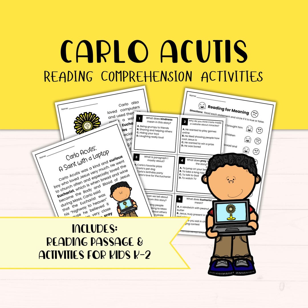 Carlo Acutis Activity Pack - Catholic Eucharistic Miracles Printables ...