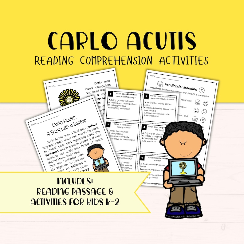 Carlo Acutis Activity Pack - Catholic Eucharistic Miracles Printables ...