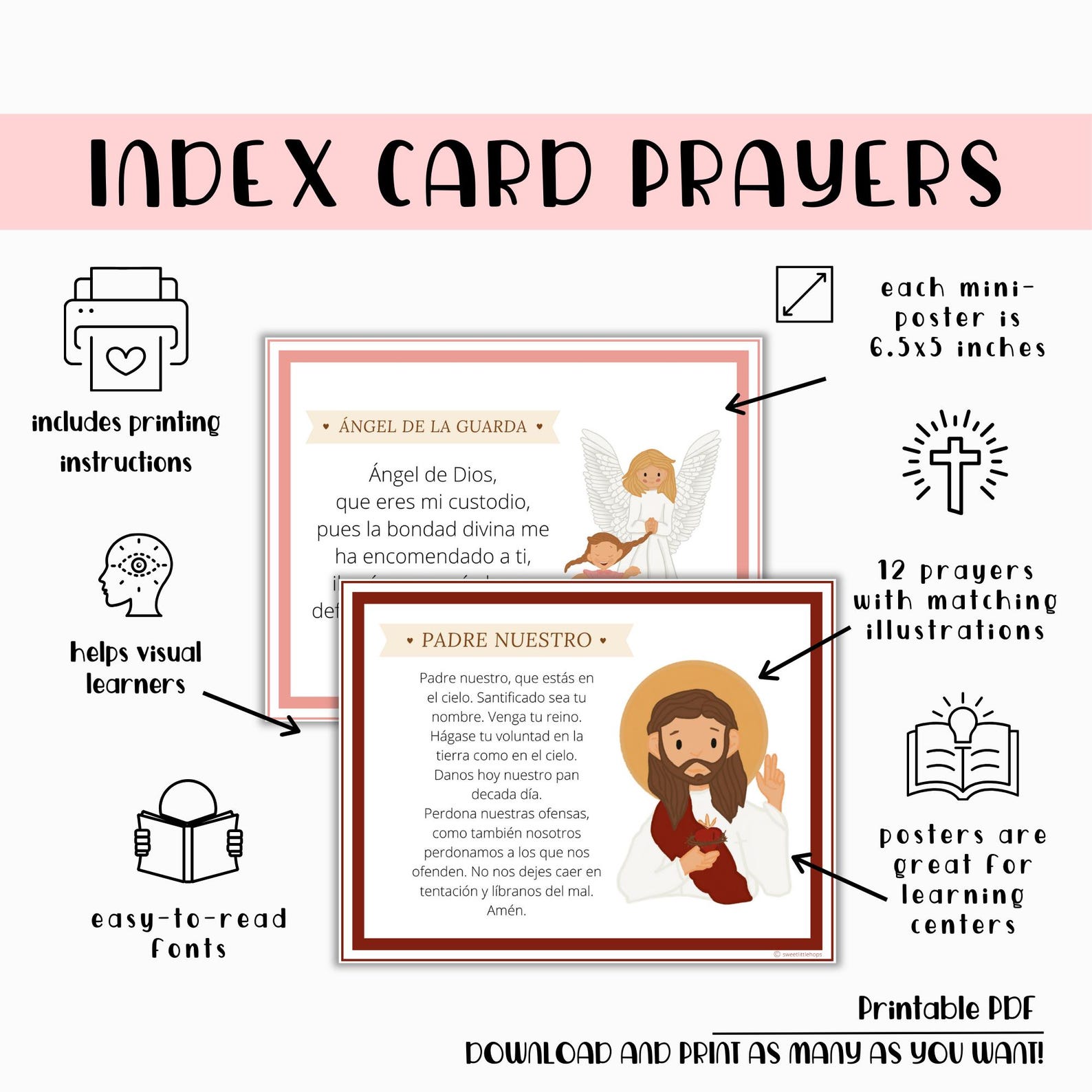 Catholic Prayer Mini-posters for Catholic Kids | Catholic Education ...