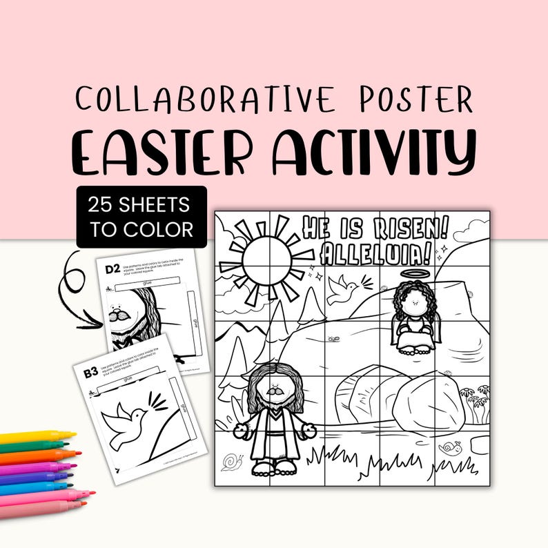 He is Risen Collaborative Poster – Easter Classroom Activity (digital ...
