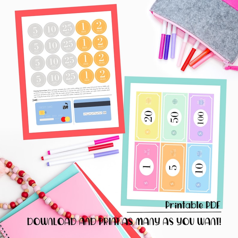 Printable Play Money, Pretend Play Bills & Coins (PDF) - Etsy