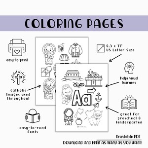 Catholic ABC Coloring Pages | Preschool Homeschool (instant Download ...