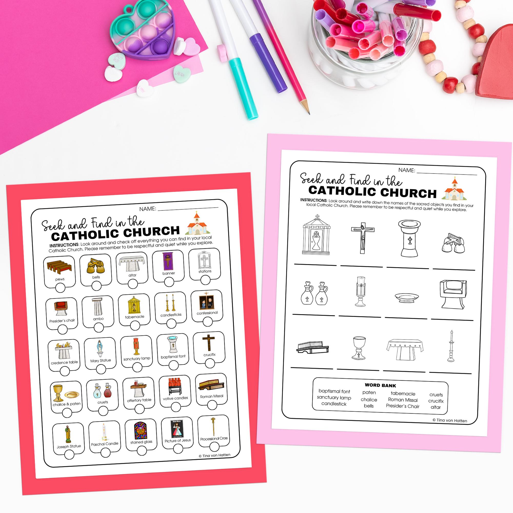 Catholic Church Scavenger Hunt and Credence Table Activities - Catholic ...
