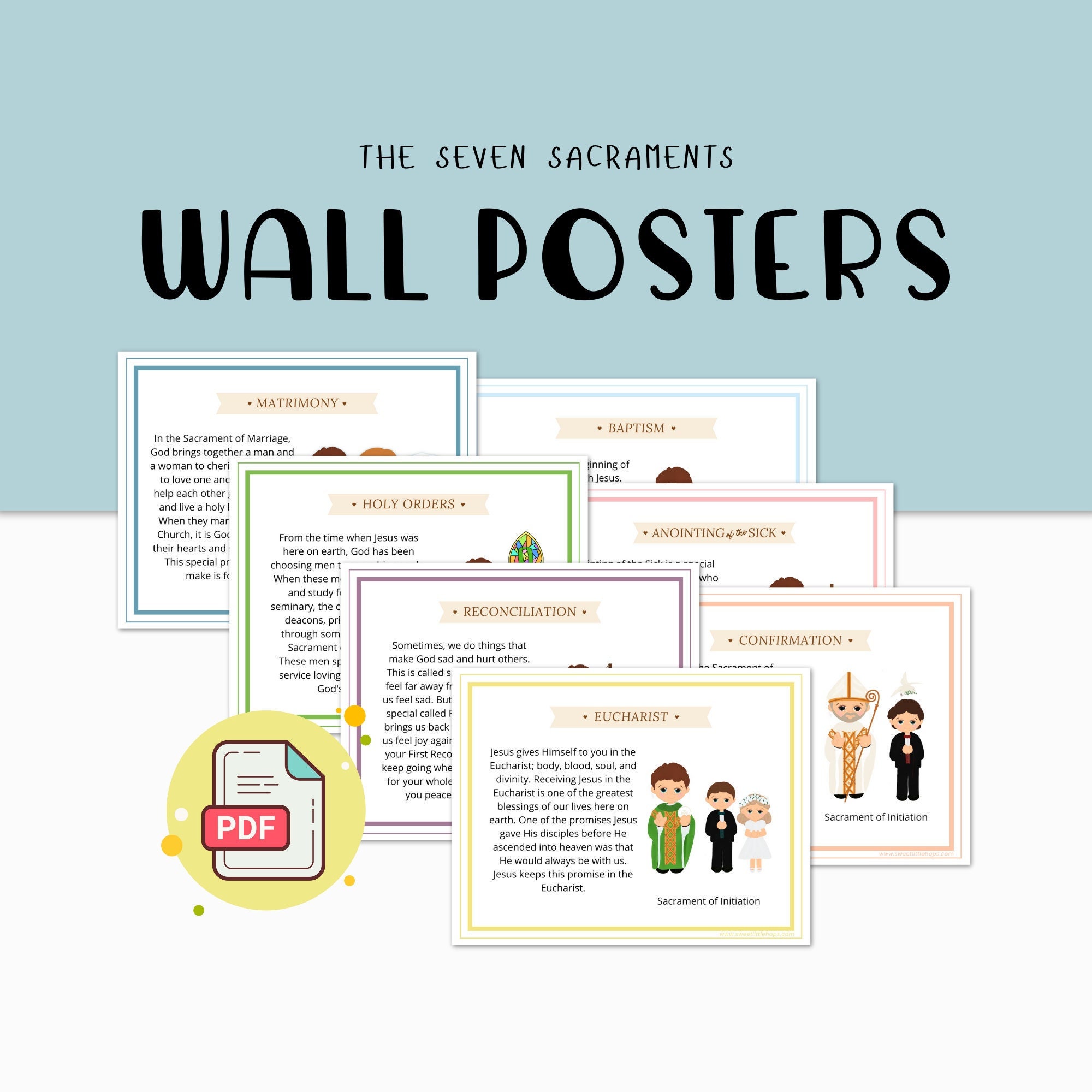 Seven Sacraments Posters for Catholic Kids | Catholic Education ...