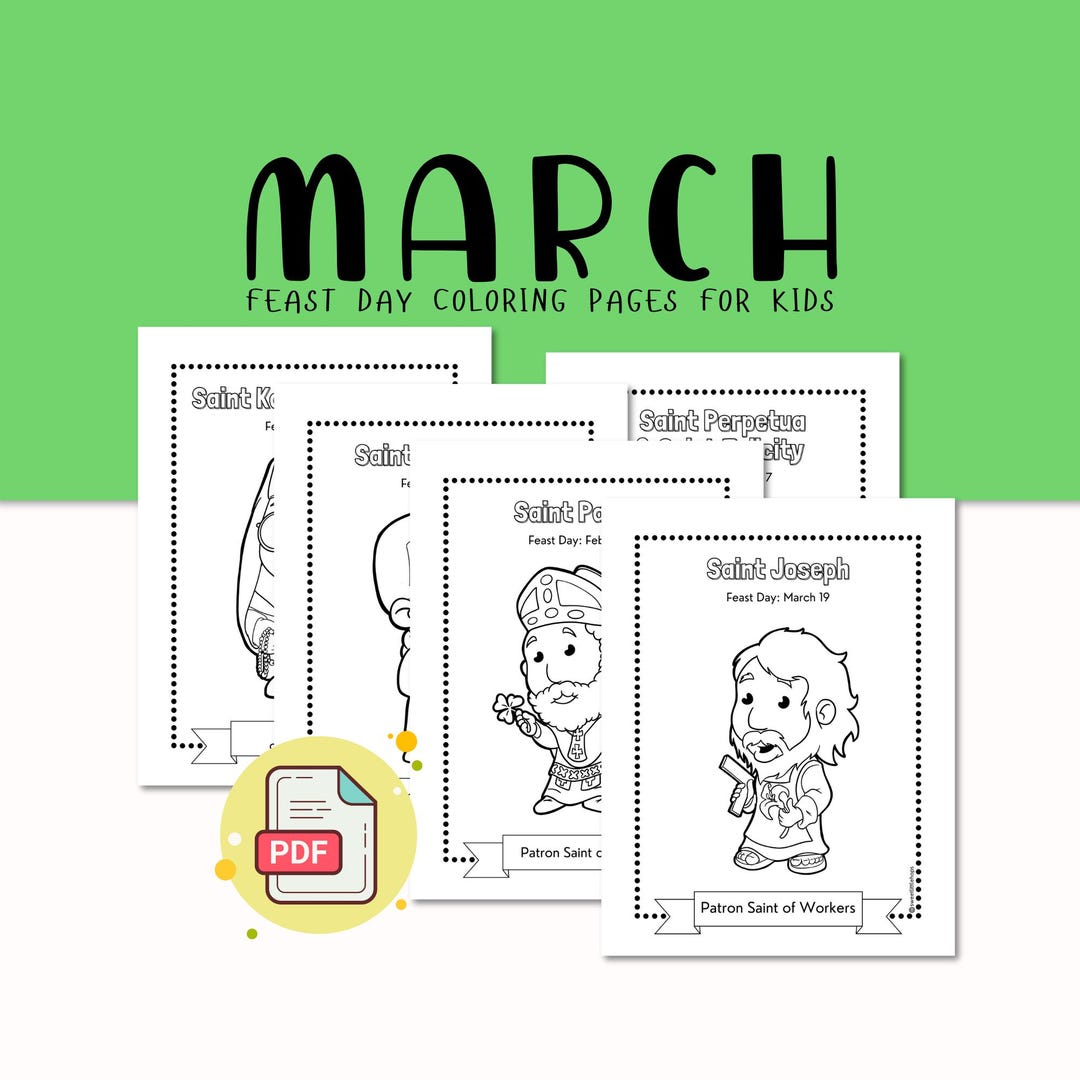 March Feasts Catholic Coloring Pages - Catholic Education - March ...
