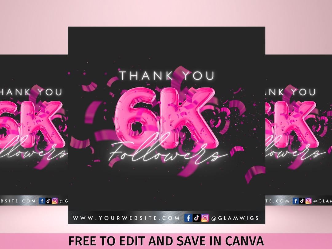Pink 6K Followers Celebration Flyer, DIY Lashes, Hair, Nails, Beauty ...