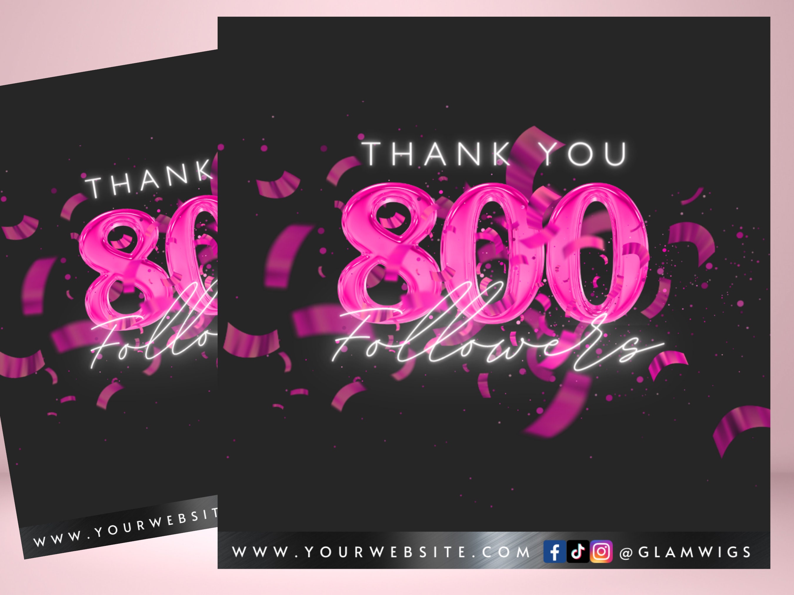 800 Followers Celebration Flyer: Beauty Boutique Canva Template ...