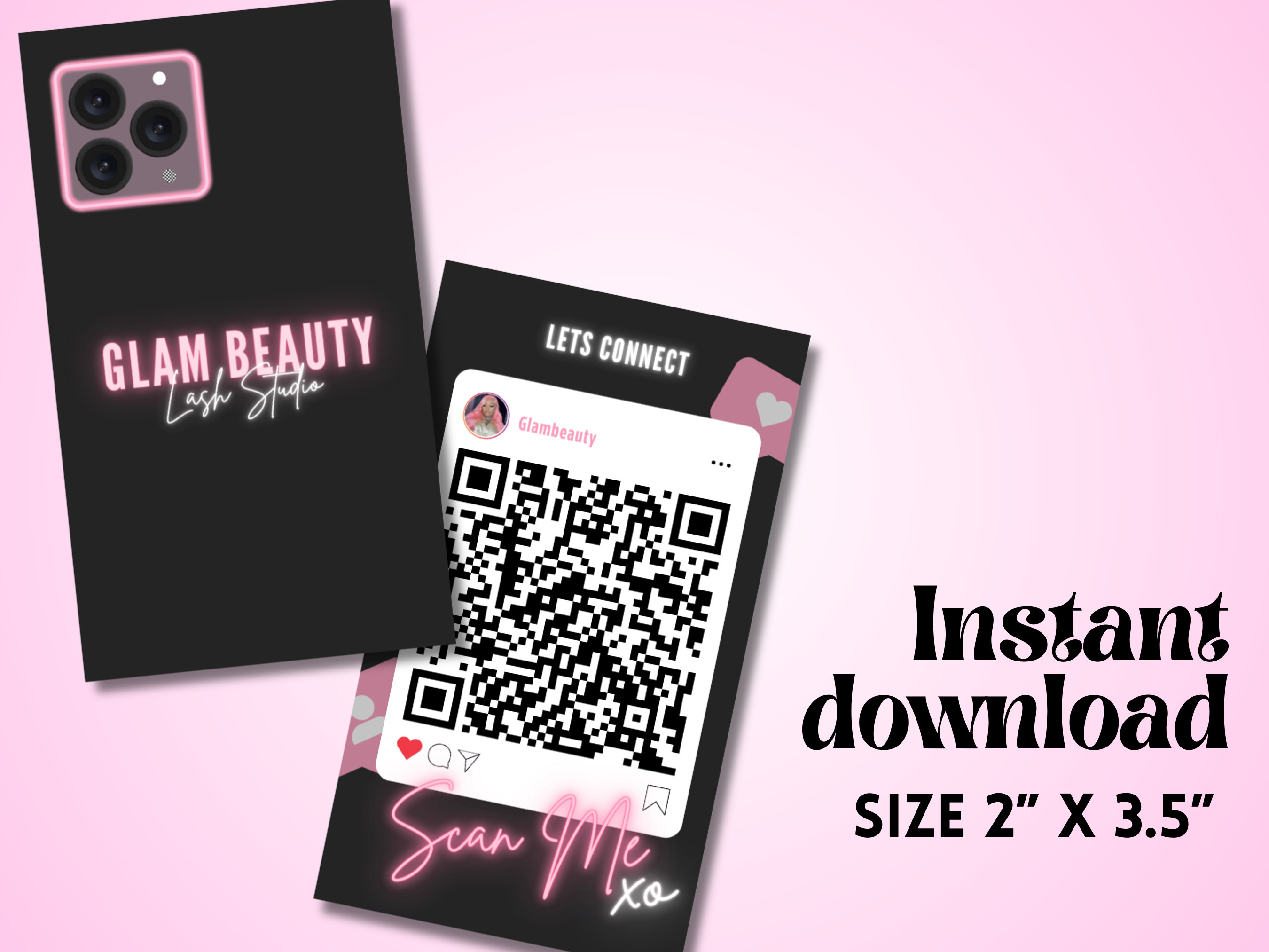 Cell Phone Business Card Template, DIY Canva Template , IG Influencer ...